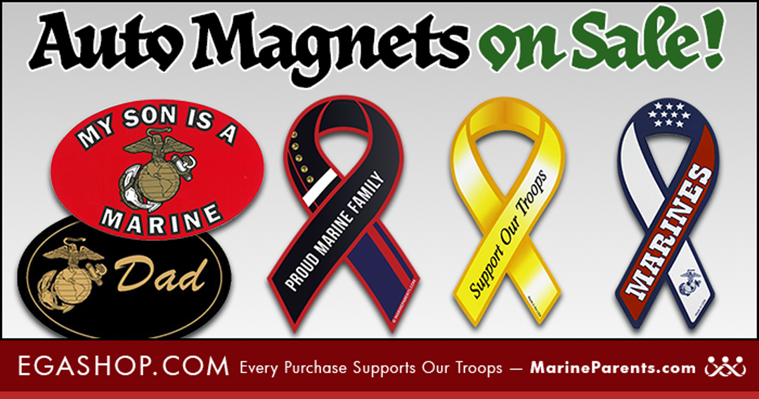 Moto your auto with these USMC auto magnets!