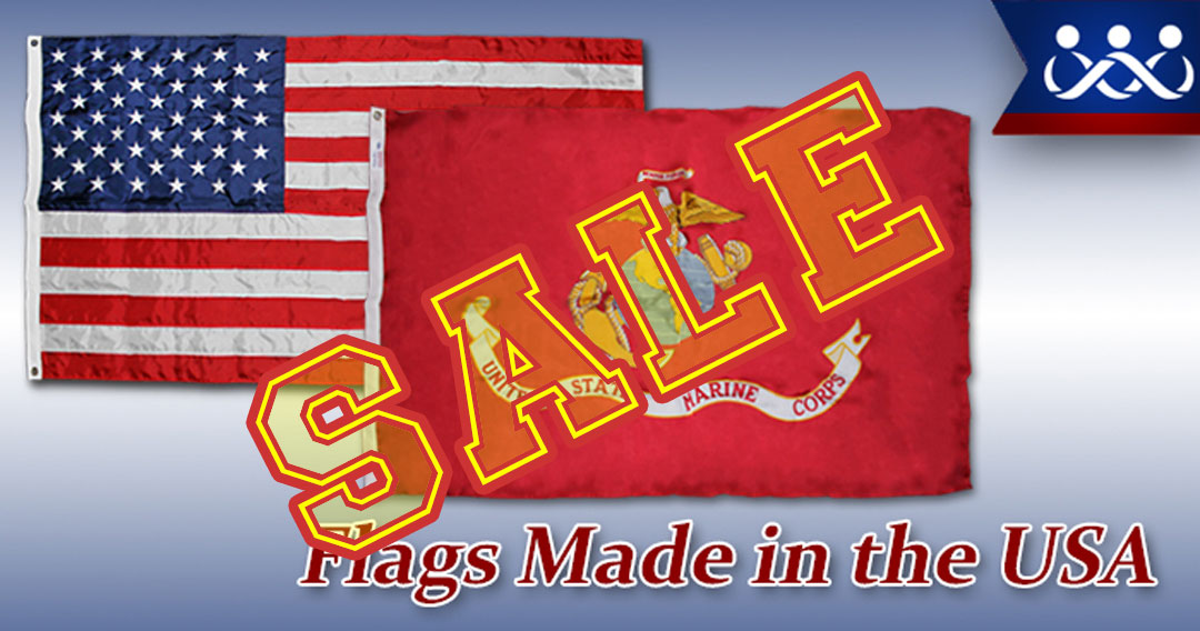 Marine Corps Flag and American Flag Proudly Made in the USA